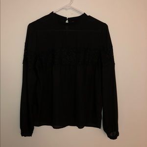 Primark | Tops | Primark Lace Sheer Long Sleeve Blouse | Poshmark